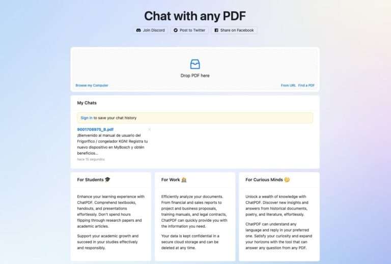 Chatea con cualquier PDF: La herramienta que revoluciona la lectura y comprensión de documentos ...