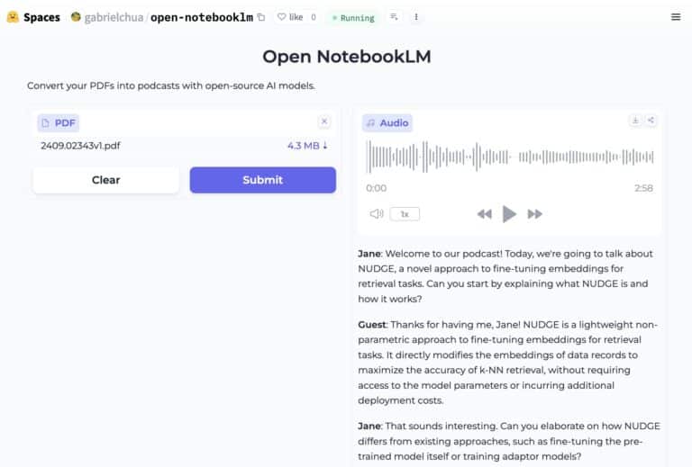 Open NotebookLM: Convierte cualquier PDF en un podcast personalizado en minutos - Noticias AI
